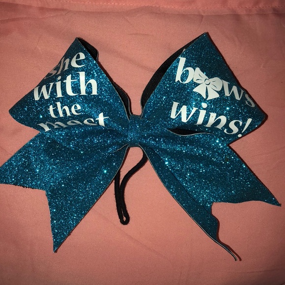 Accessories | Teal And Sparkly Cheer Bow | Poshmark